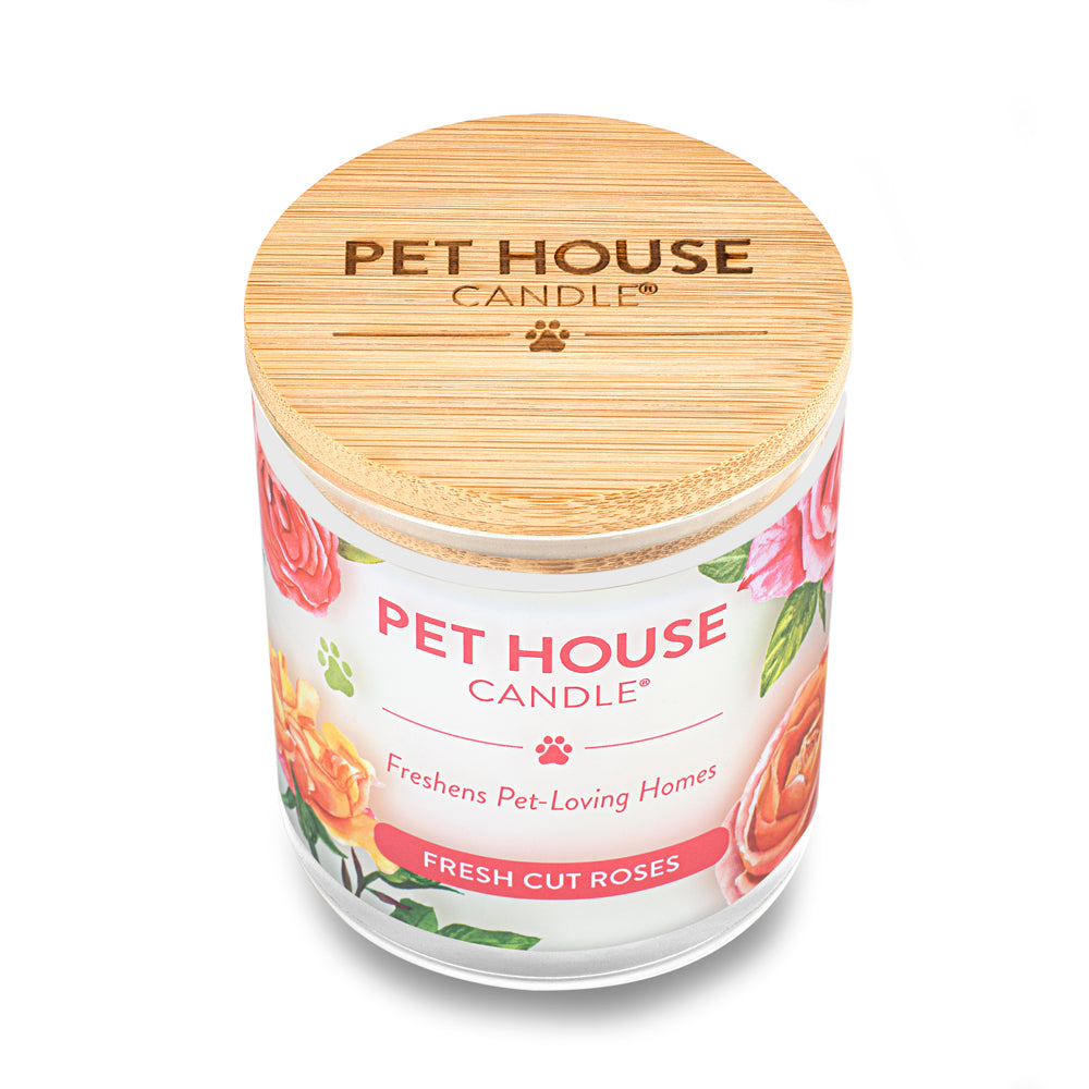 Fresh Cut Roses Pet Odor Candle: 100% Plant-based – One Fur All