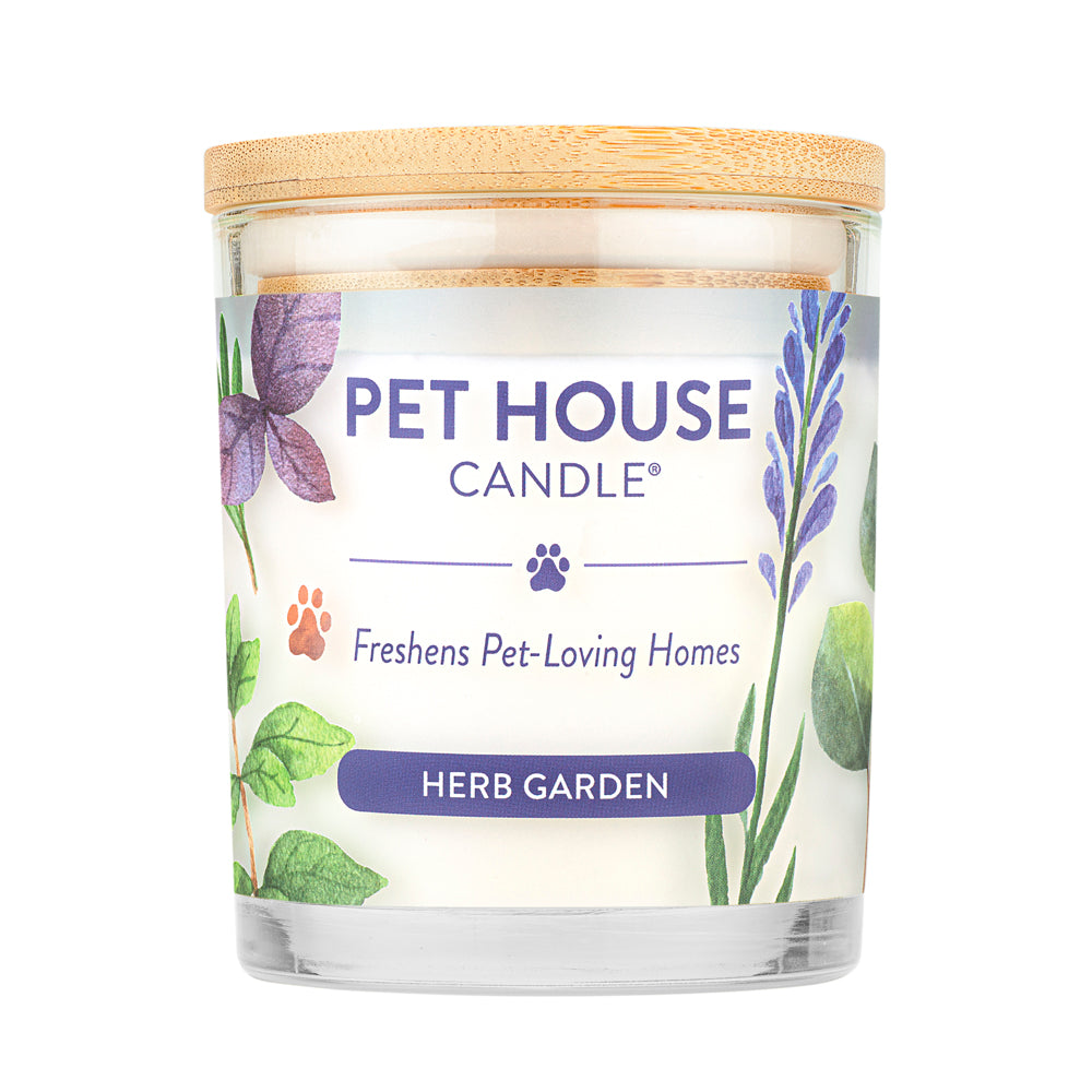 Herb Garden Pet House Candle: 100% Natural Plant-Based Wax