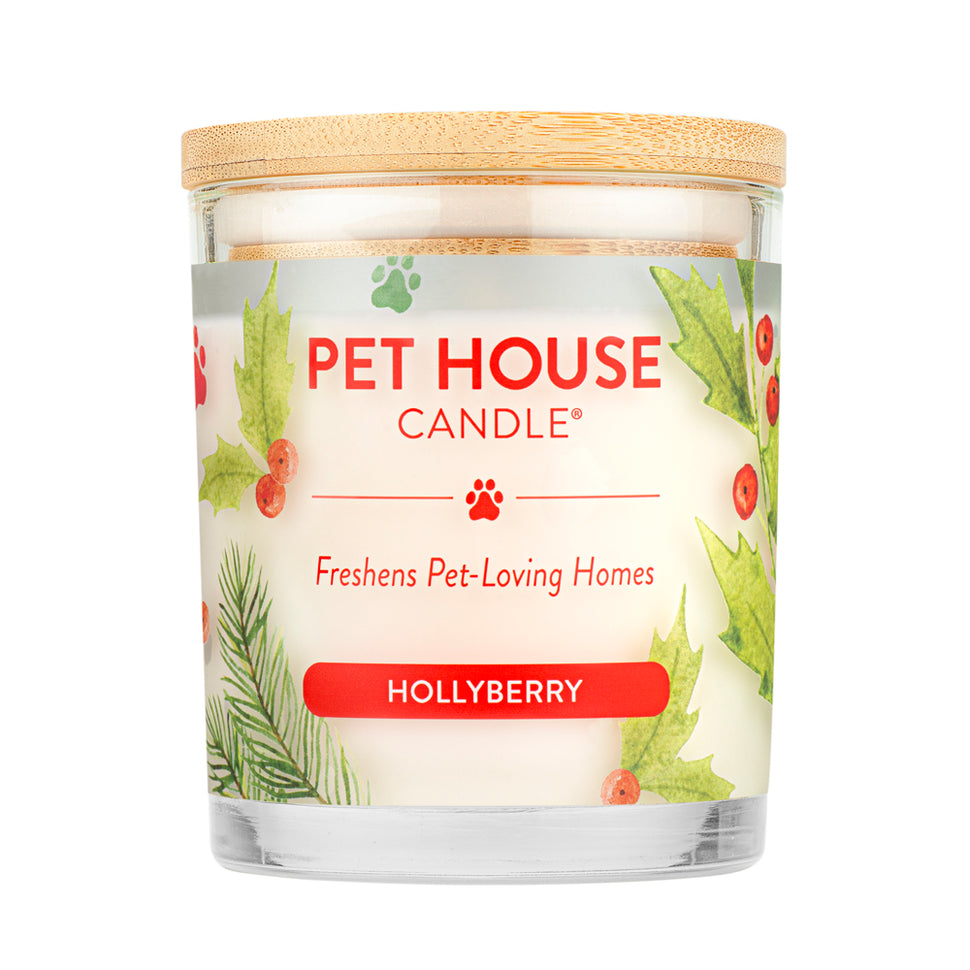 Hollyberry Pet House Candle: Pet Odor Candle 100% Plant-based Wax