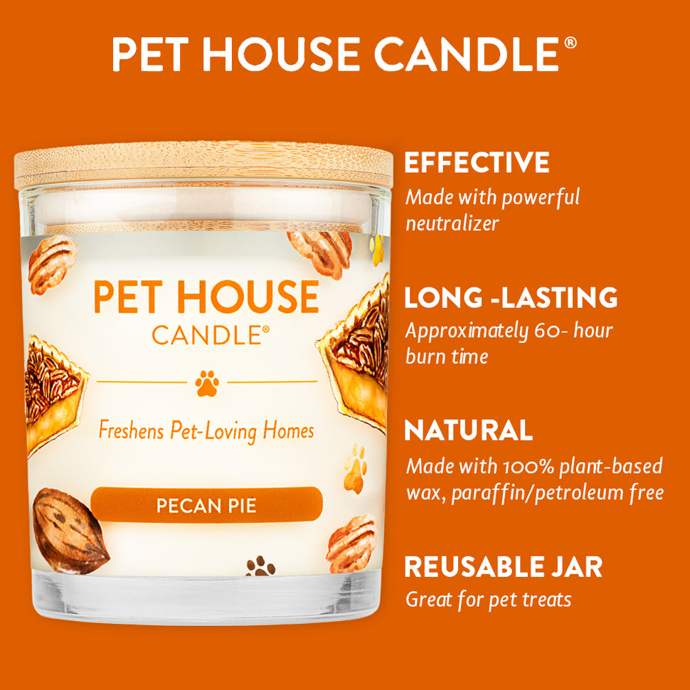 Pecan Pie Pet House Candle: Pet Odor Candle 100% Plant-based Wax