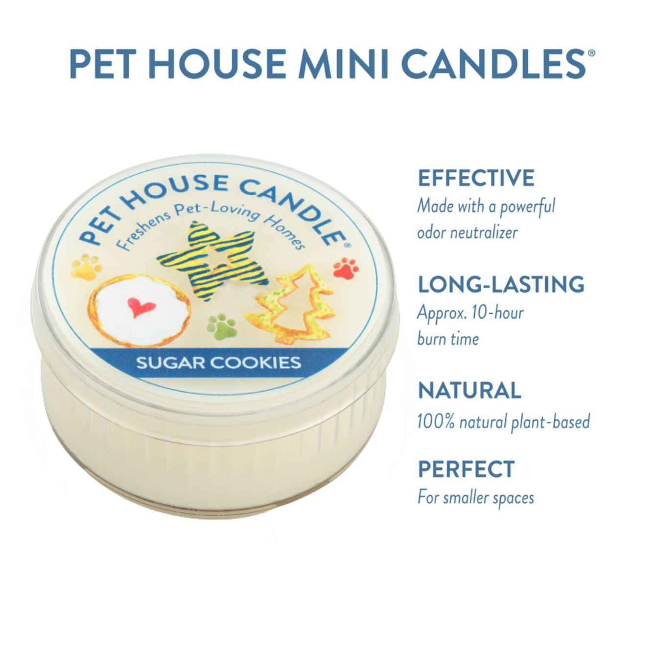 Sugar Cookies Pet House Mini Candle: Pet Odor Candle 100% natural Wax ...
