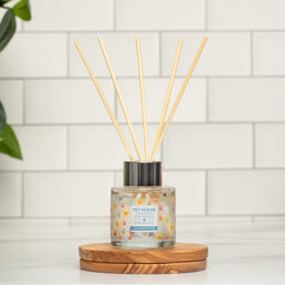 Sunwashed Cotton Pet House Reed Diffuser: 100% Natural Bamboo Sticks