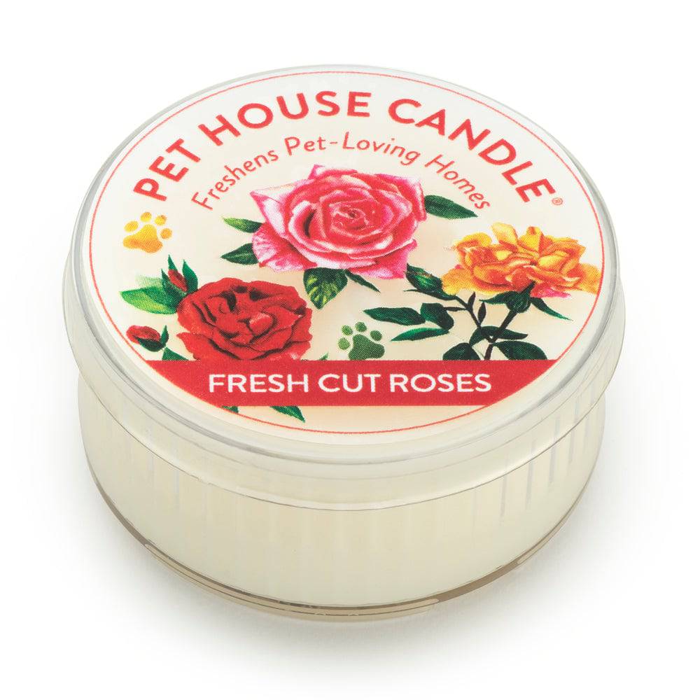 Fresh Cut Roses Pet House Mini Candle: 100% Plant-based Wax